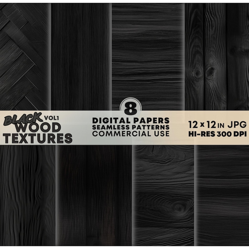 Black Wood Digital Papers - Etsy
