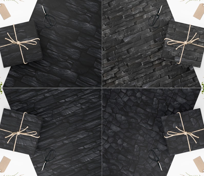 Dramatic Dark Stone / Brick DIGITAL Textures Pack - Black & Gray Gothic ...