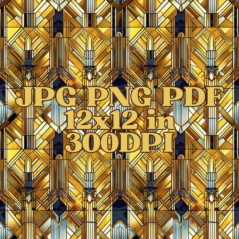 Stained Glass Digital Paper & Seamless Patterns - Golden Luxury Art ...