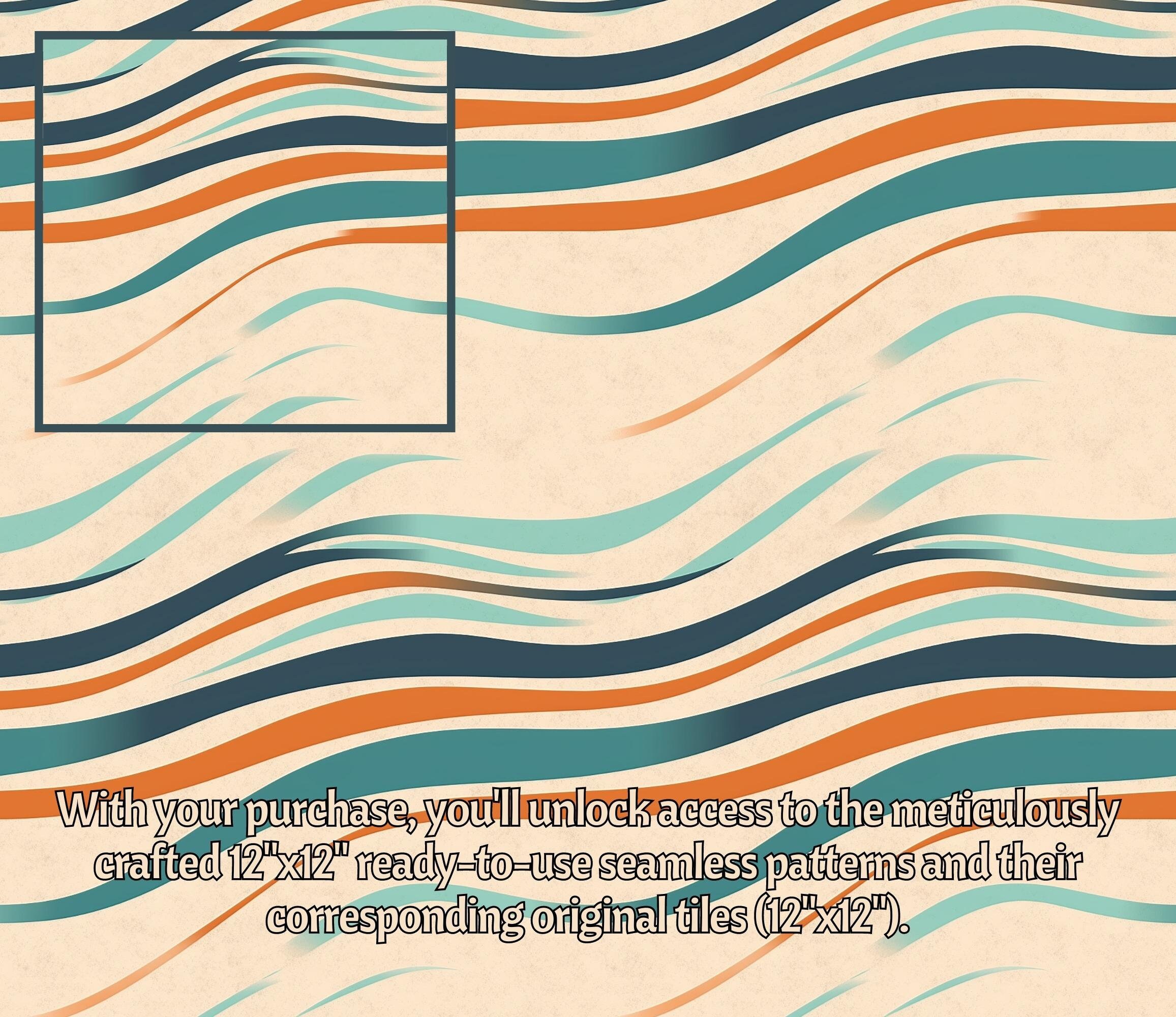 Wavy Stripes Digital Papers Printable Retro Wavy Lines Seamless ...