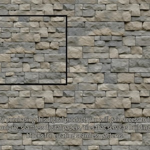 Mixed Stone Walls Arrangements DIGITAL Seamless Patterns - Decorative ...