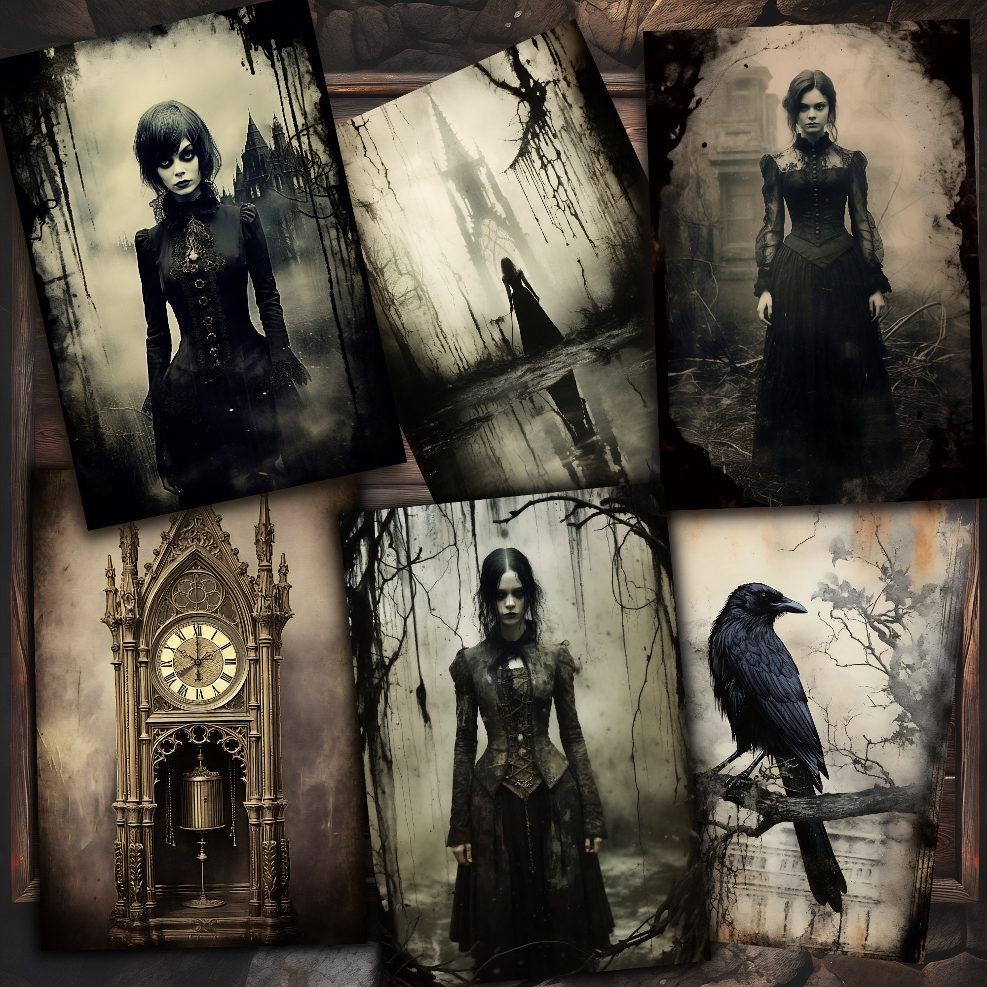 Gothic Horror Junk Journal Pages Printable Halloween Spooky Papers - Etsy