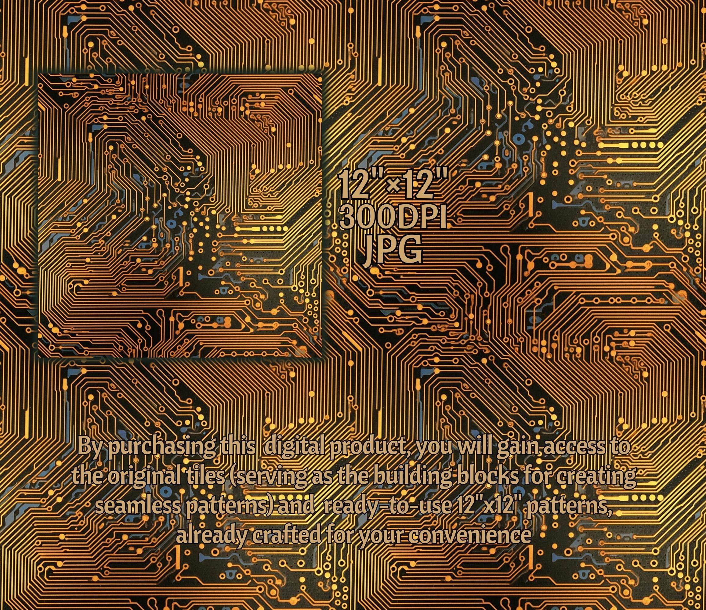 Circuit Boards SEAMLESS Patterns Microchip Circuitry Digital Papers ...