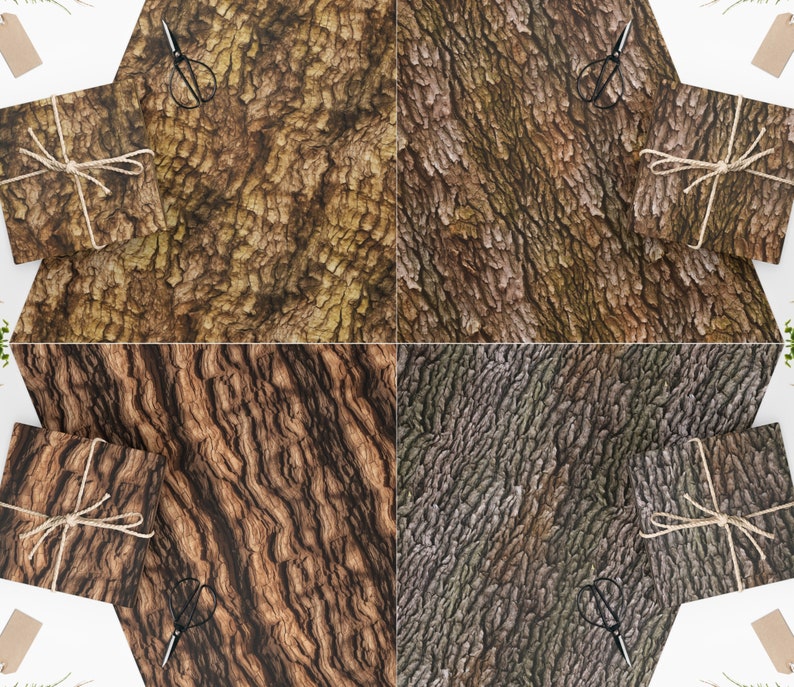 Tree Bark Textures Digital Papers, Weathered Tree Bark Backgrounds ...