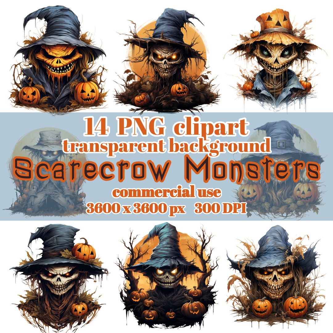 Scarecrow Clipart Bundle PNG Digital Download - Etsy