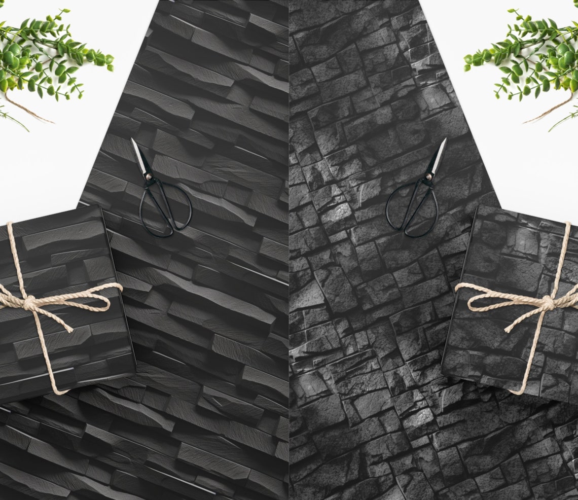 Dramatic Dark Stone / Brick DIGITAL Textures Pack - Black & Gray Gothic ...