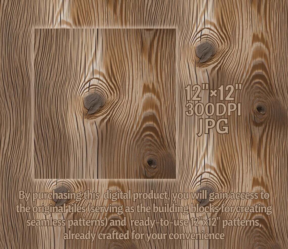 Wood Texture Digital Paper | Seamless Rustic Grain (PDF) - Etsy