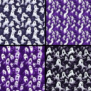 Seamless Ghost Pattern Pack Printable Spooky Halloween Ghosts DIGITAL ...