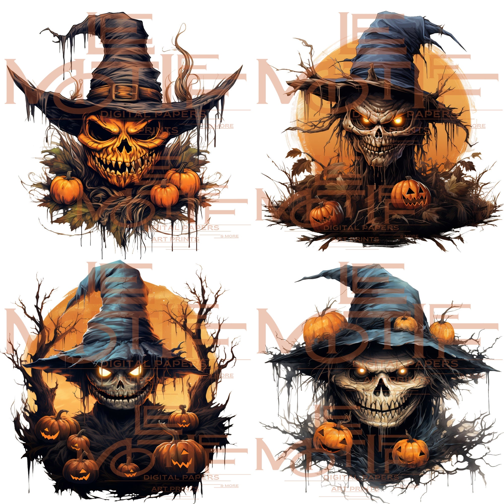 Scarecrow Clipart Bundle PNG Digital Download - Etsy