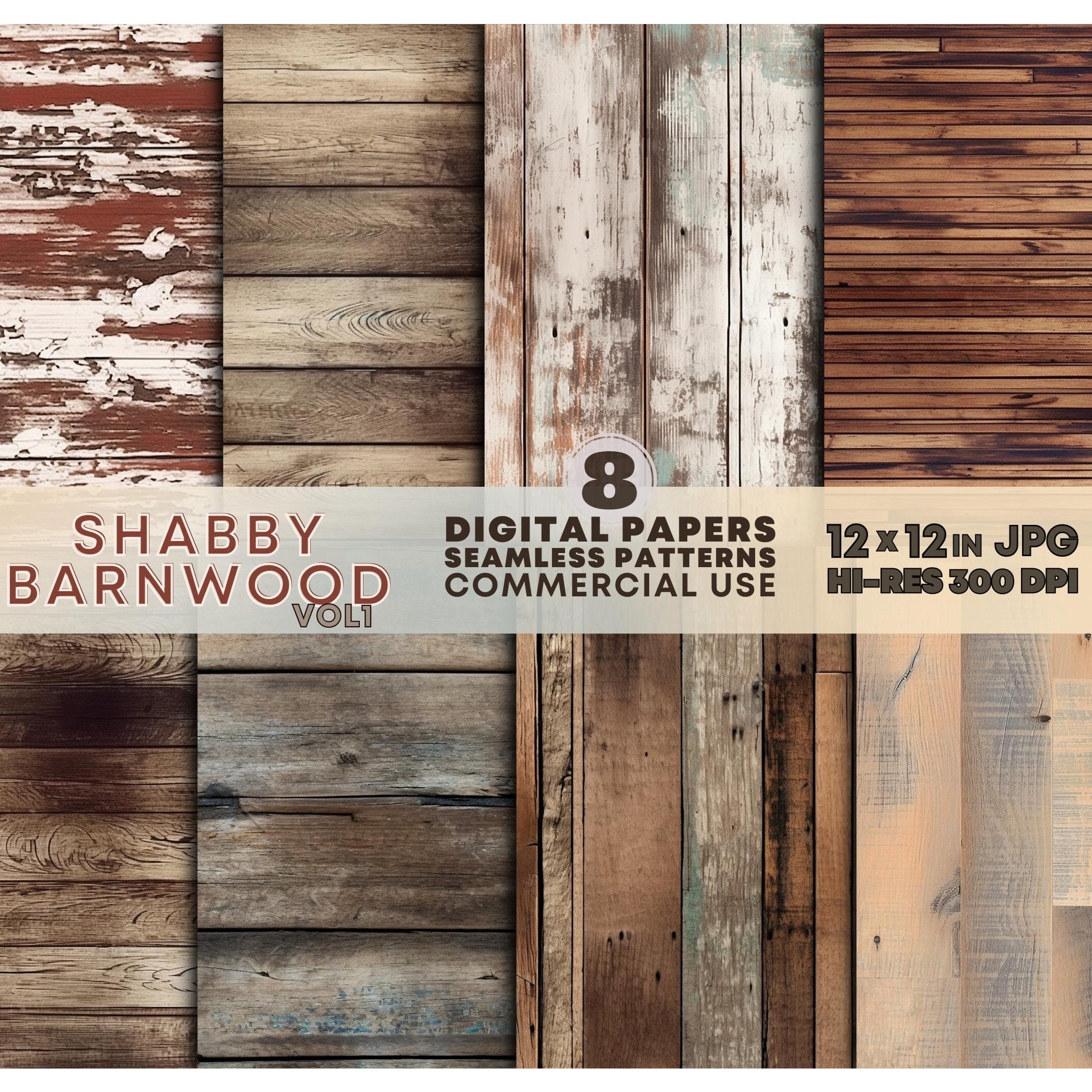 Shabby Barnwood DIGITAL Papers JPEG Printable Weathered Wood SEAMLESS ...