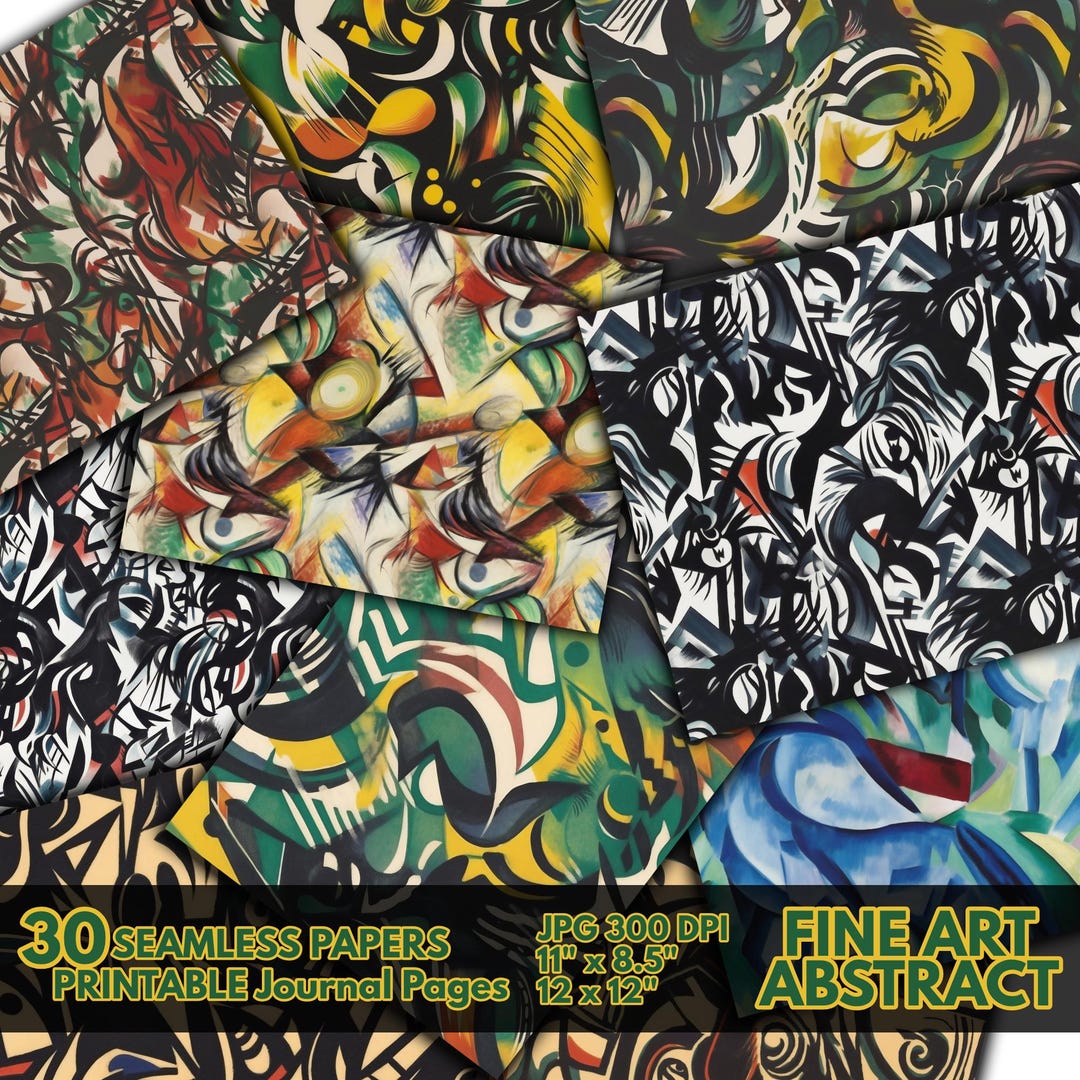 Abstract Expressionism Papers: Vibrant Art, Junk Journal (digital ...