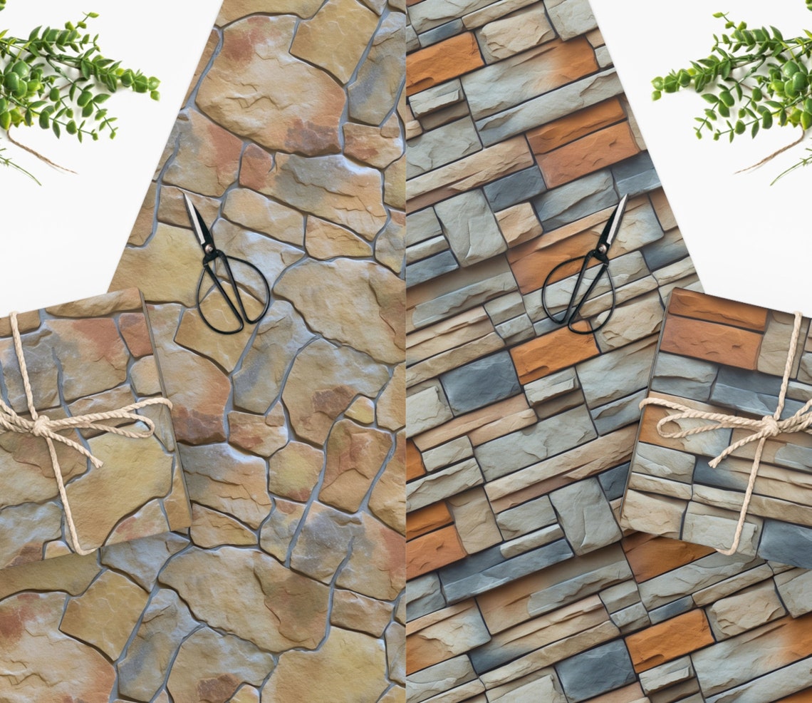 Textured Stone Cladding DIGITAL Papers, Decorative Natural Stone Walls ...