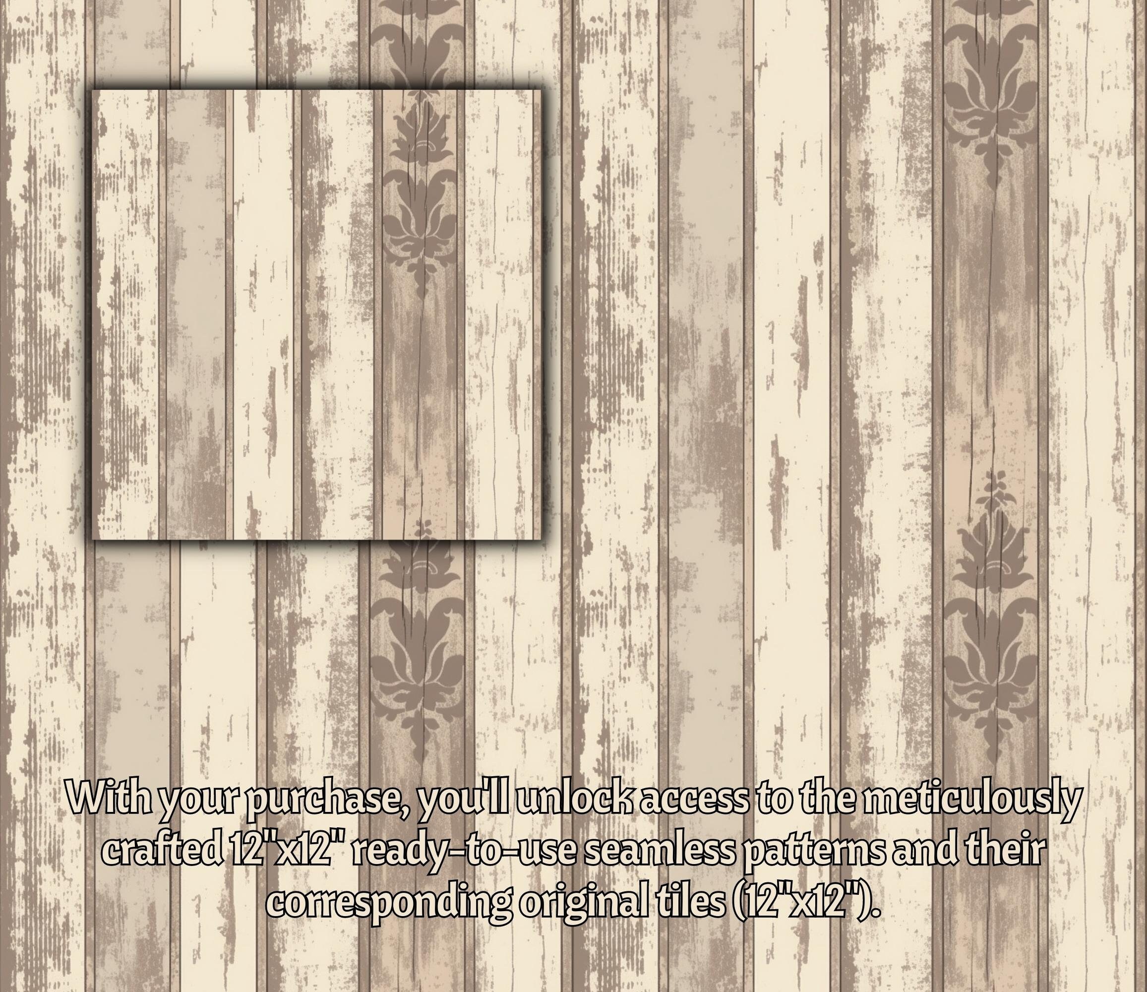 Rustic Textured Wood Plank Seamless Patterns, Weathered Wooden Paneling ...