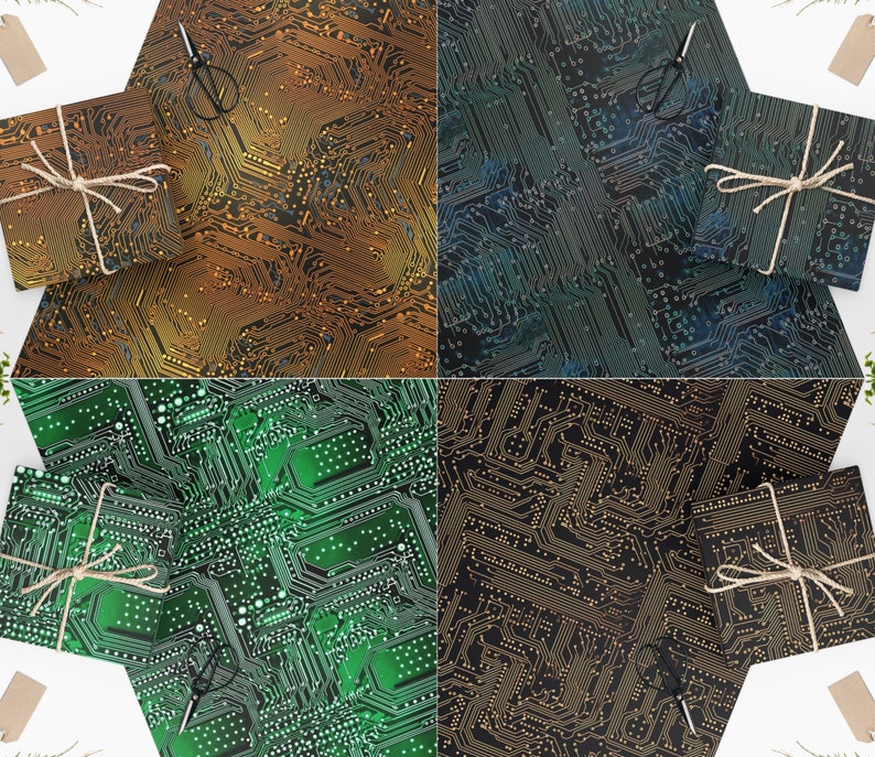 Circuit Boards SEAMLESS Patterns Microchip Circuitry Digital Papers ...