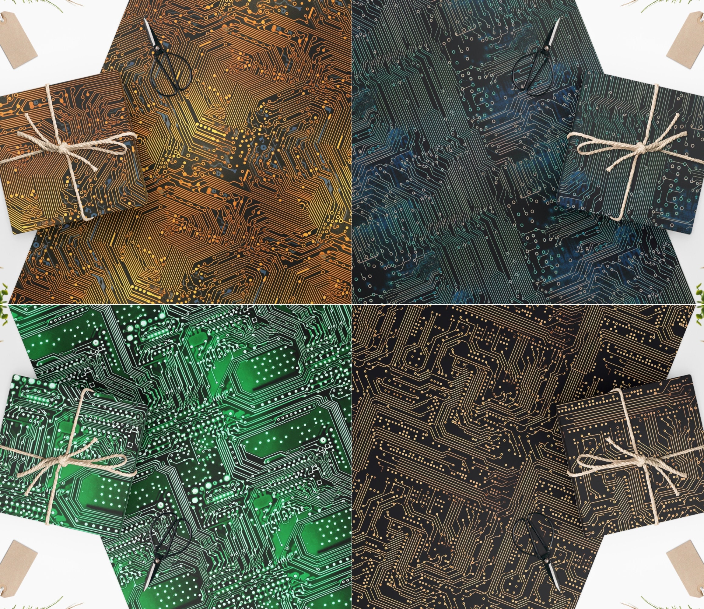 Circuit Boards SEAMLESS Patterns Microchip Circuitry Digital Papers ...