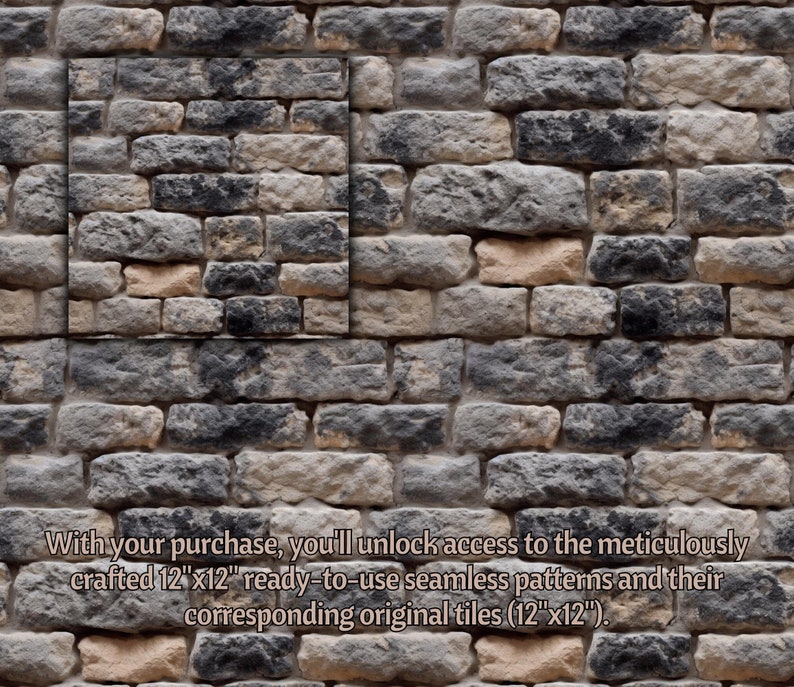 Brick & Stone Walls Textures SEAMLESS Patterns Printable Old - Etsy