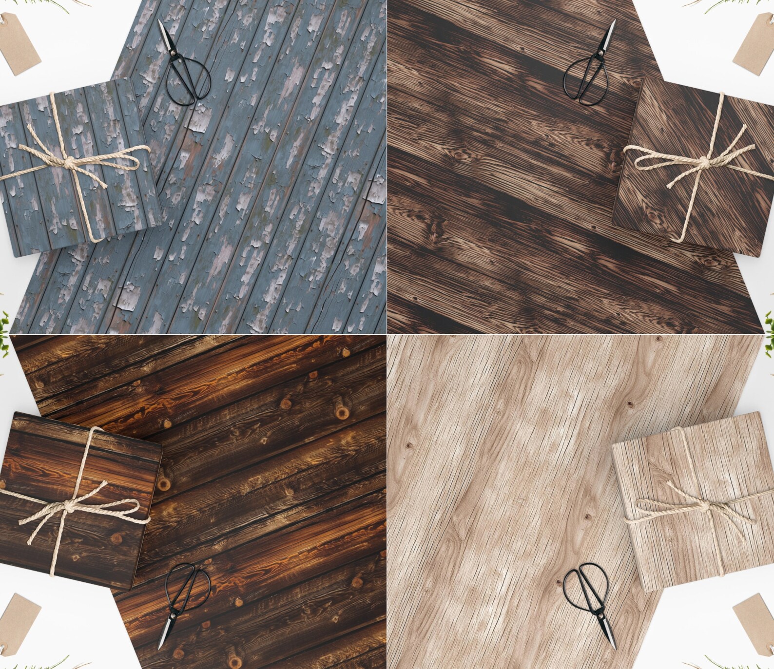 Mixed Barn Wood SEAMLESS Patterns, Weathered Rustic Wood Planks ...