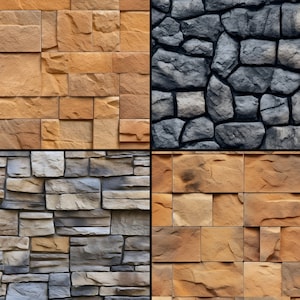 Stone Cladding DIGITAL Papers Printable Decorative Stone Wall Textures ...