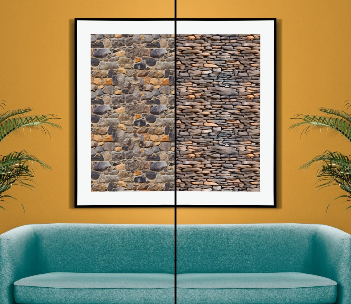Old Stone & Brick Walls DIGITAL Papers Printable Stones Bricks Textures ...