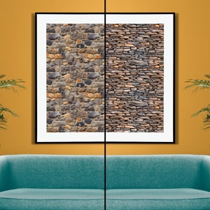 Old Stone & Brick Walls DIGITAL Papers Printable Stones Bricks Textures ...