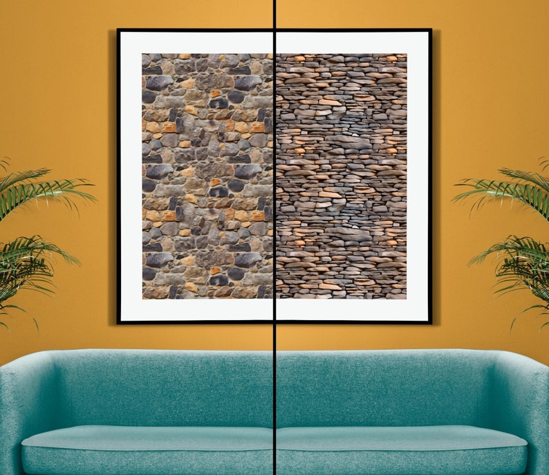 Old Stone & Brick Walls DIGITAL Papers Printable Stones Bricks Textures ...