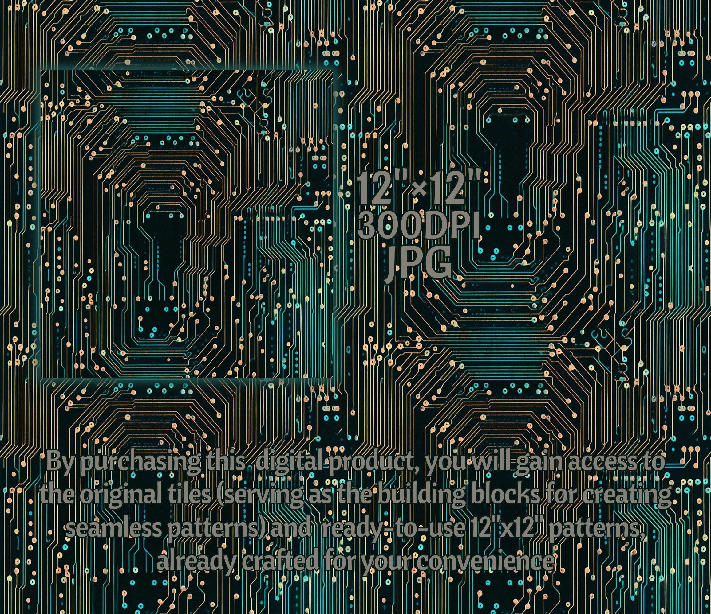 Dark Cyber Circuitry SEAMLESS Papers Printable Black Circuit Boards ...