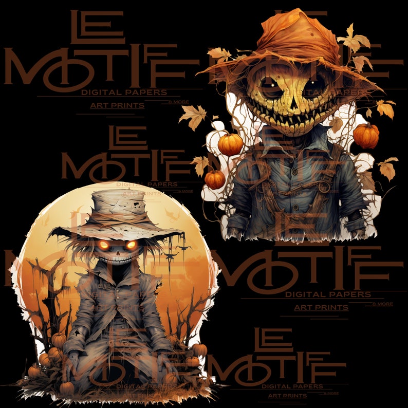 Scarecrow Clipart Bundle PNG Digital Download - Etsy