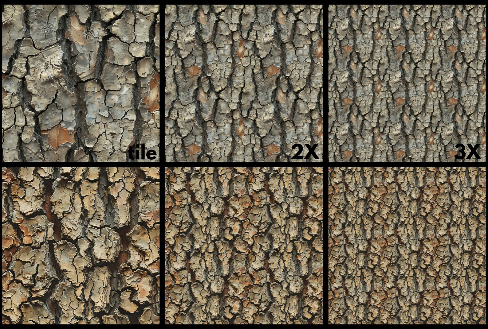 SEAMLESS Tree Bark Textures, Rustic Wooden DIGITAL Papers Pack ...