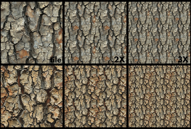 SEAMLESS Tree Bark Textures, Rustic Wooden DIGITAL Papers Pack ...