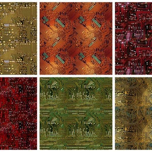 Electronic Boards Digital Papers JPEG Printable Tech Circuitry Seamless ...