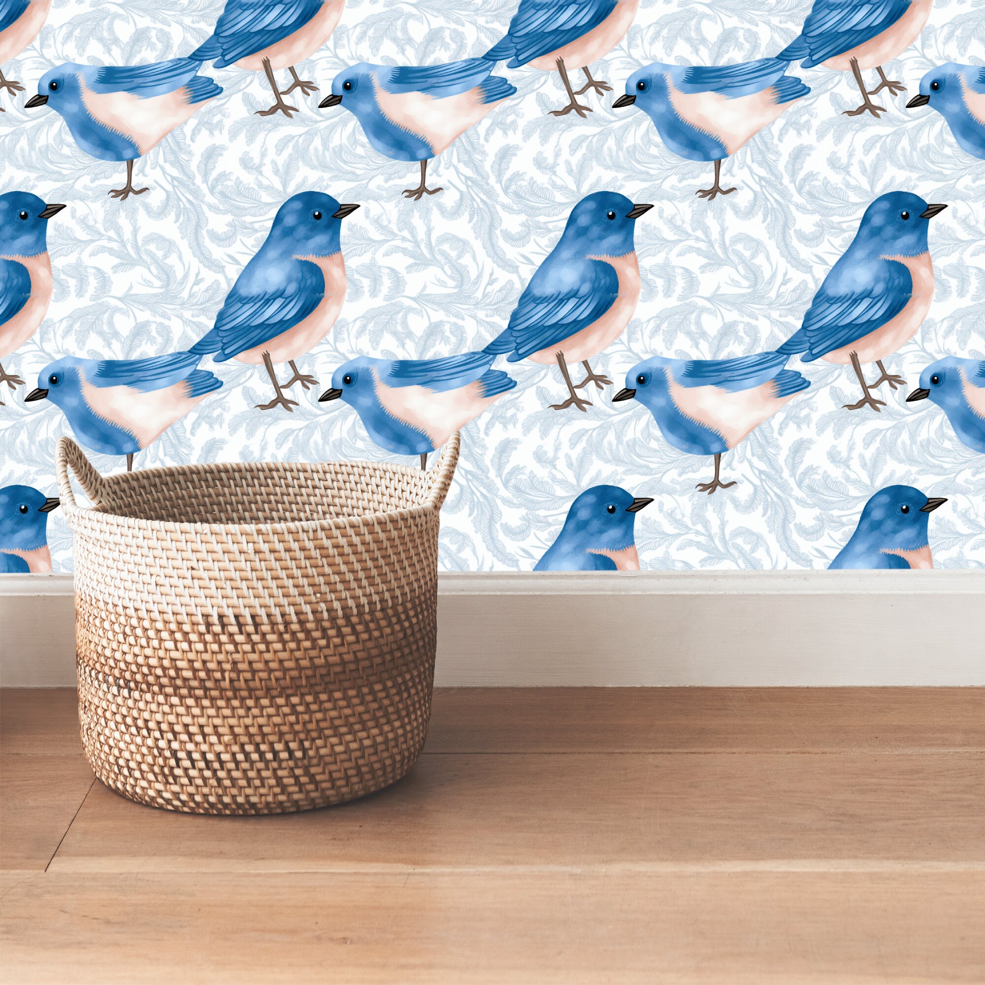 Blue Birds SEAMLESS Patterns Printable Bluebirds DIGITAL Papers ...
