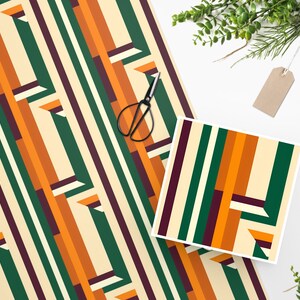 Green Retro Stripes Digital Papers Printable Geometric Striped Seamless ...