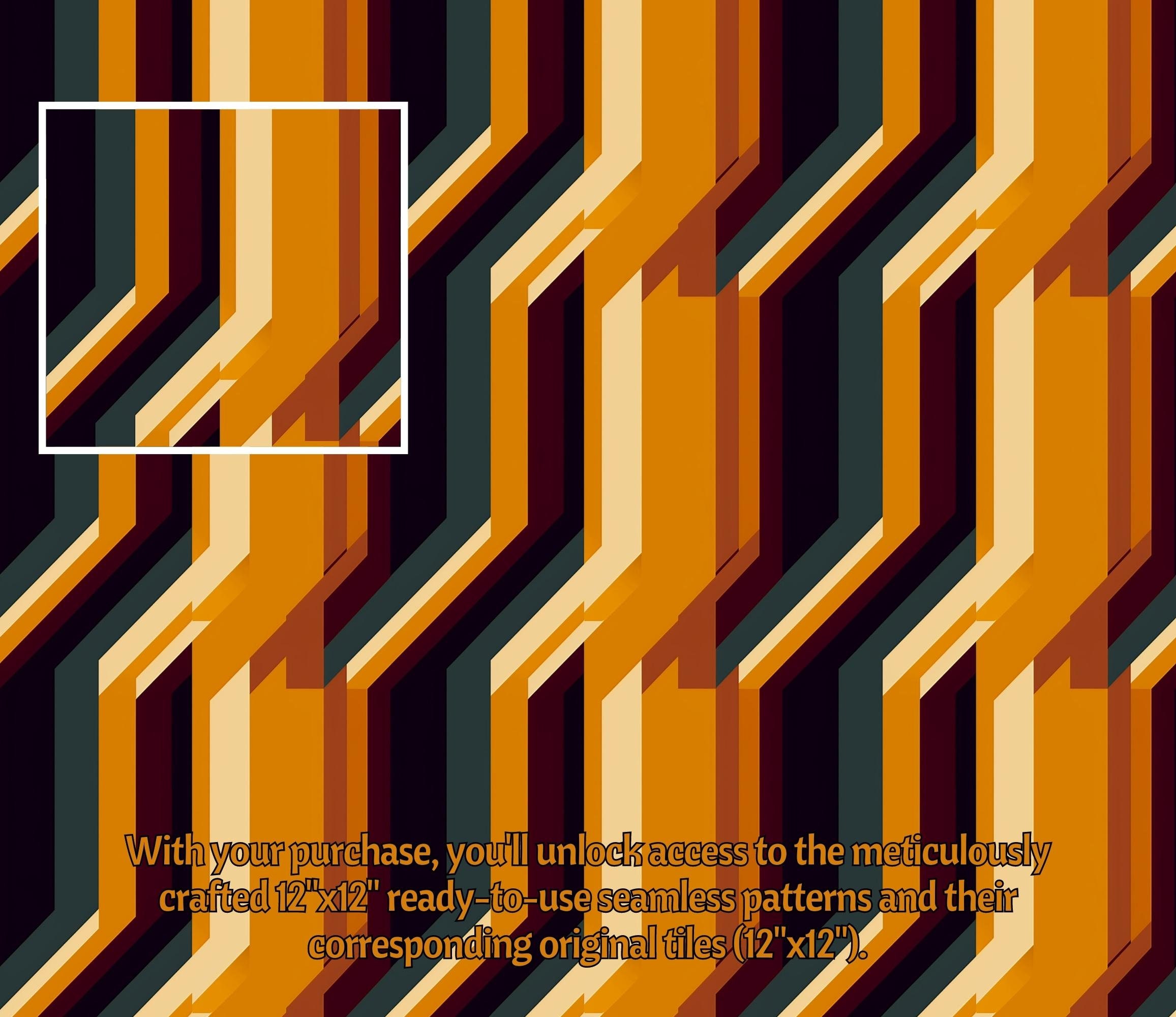 Retro Deco Striped Digital Papers Printable Zig Zag Wavy Mid - Etsy