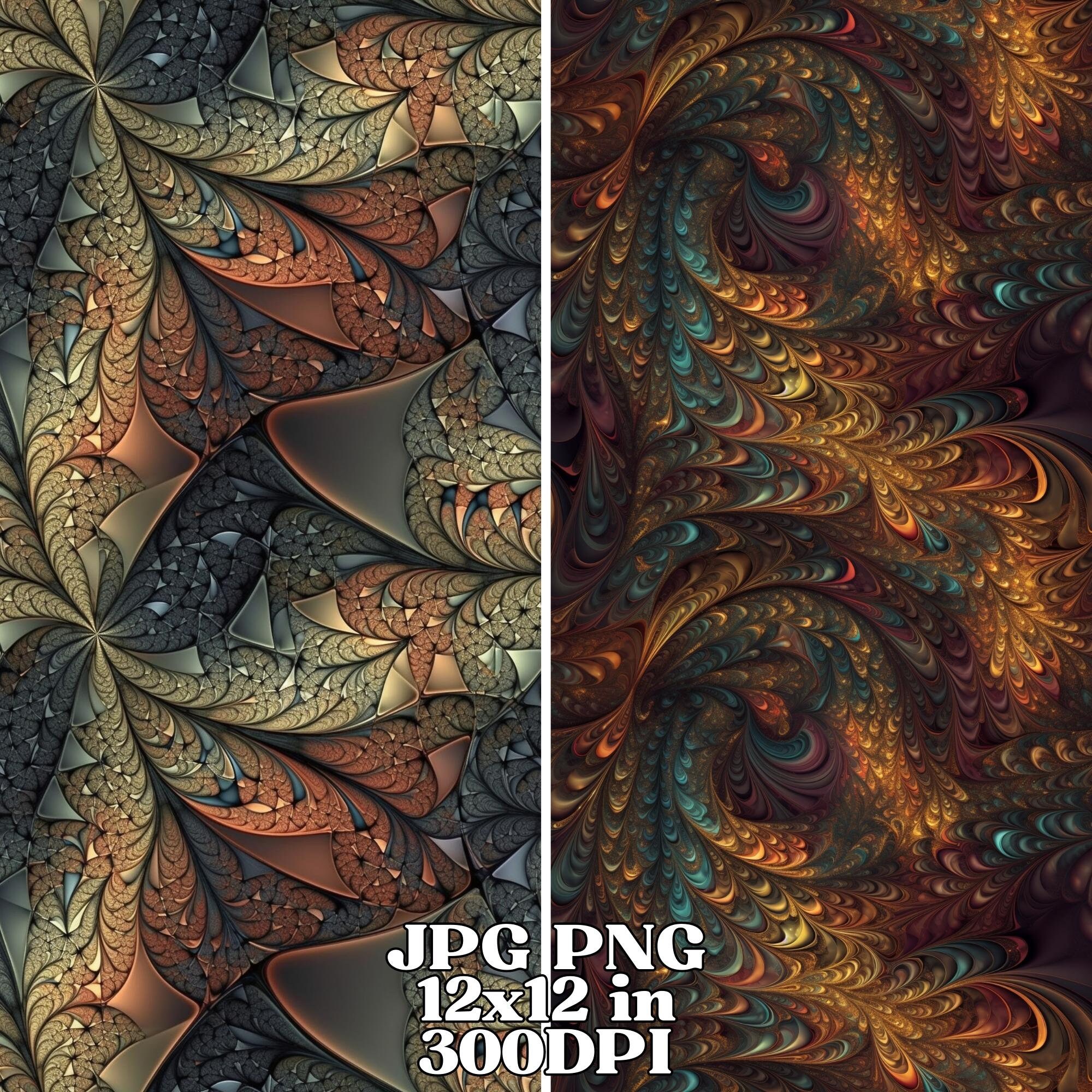 Fractals DIGITAL Papers Pack SEAMLESS Patterns Fractal Bundle ...