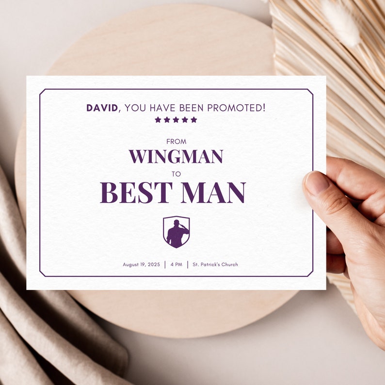 Editable Groomsman & Best Man Proposal Template - Promoted From Wingman ...