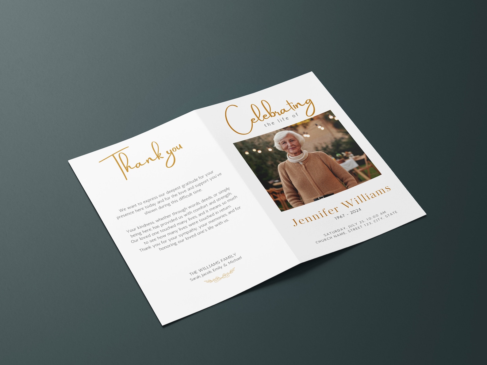 Funeral Program Canva Template, Minimalist Obituary Template, Funeral ...