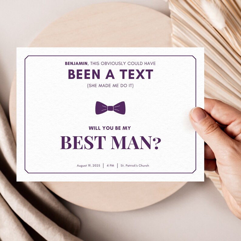 Editable Groomsman & Best Man Proposal Template | Customizable Wedding ...
