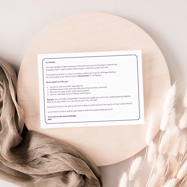 Editable Groomsman & Best Man Proposal Template | Customizable Wedding ...