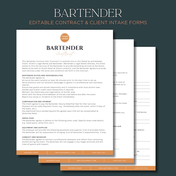 Bartender Contract - Etsy