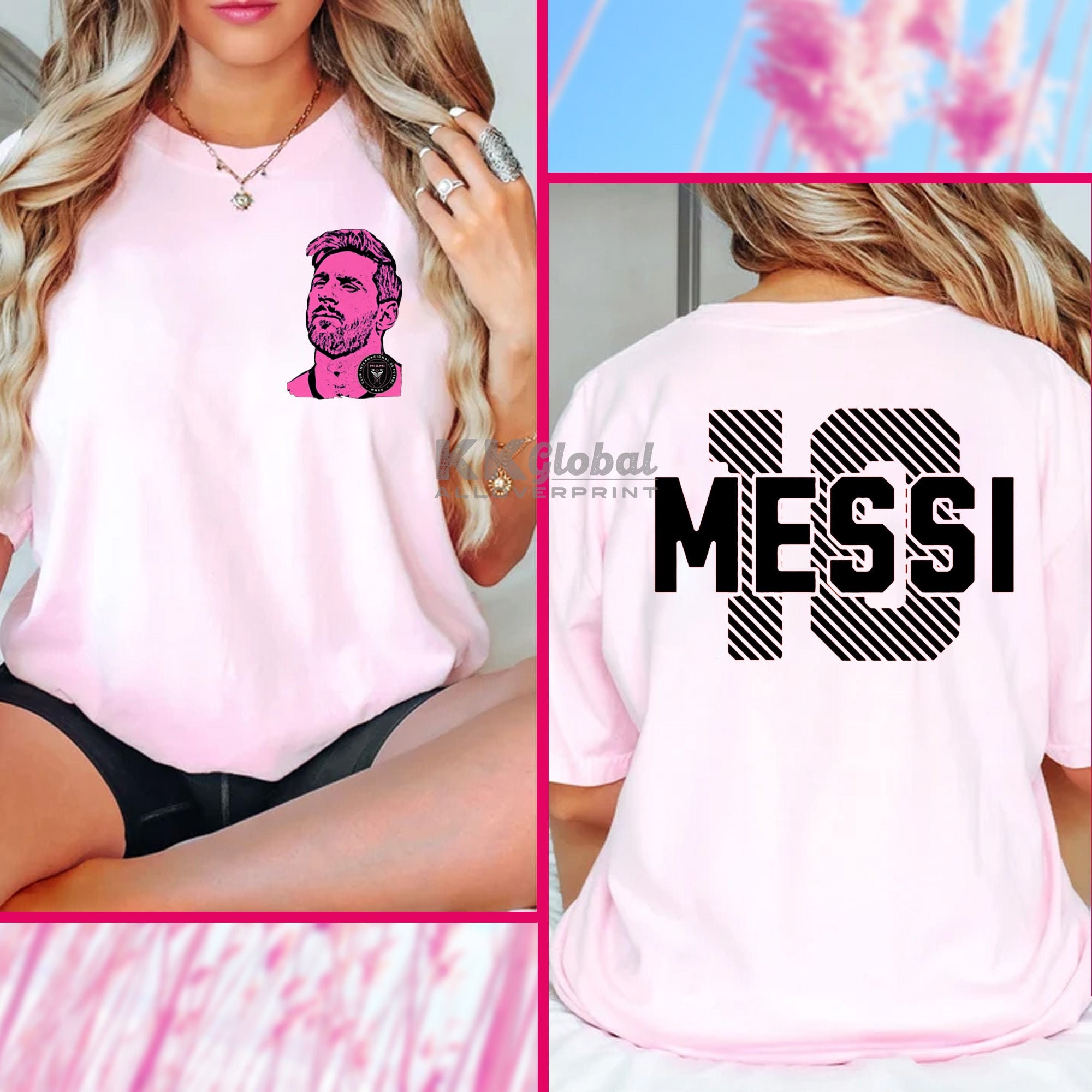 Messi In Inter Miami Shirt, Lionel Messi Miami Shirt, Football Soccer Shirt