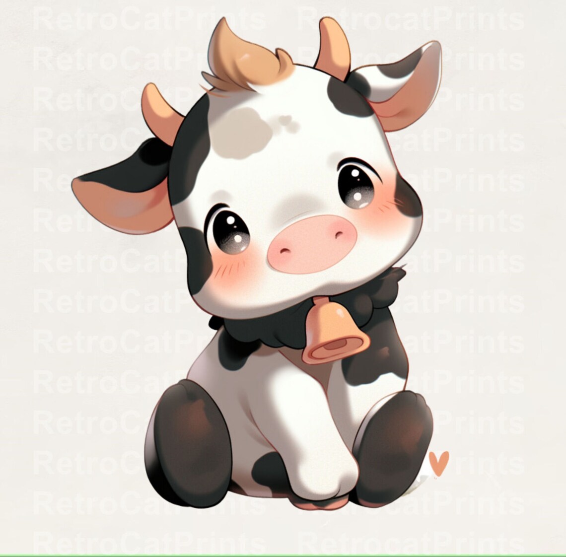 Cow With Flowers Clipart, Farm Animal PNG (digital Design) - Etsy