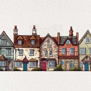 Quirky Houses Clipart - 12 High Quality Pngs, Digital Planner, Junk ...