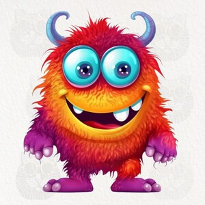 Cute Little Monsters Clipart, Cute Monster Designs- 10 Transparent ...