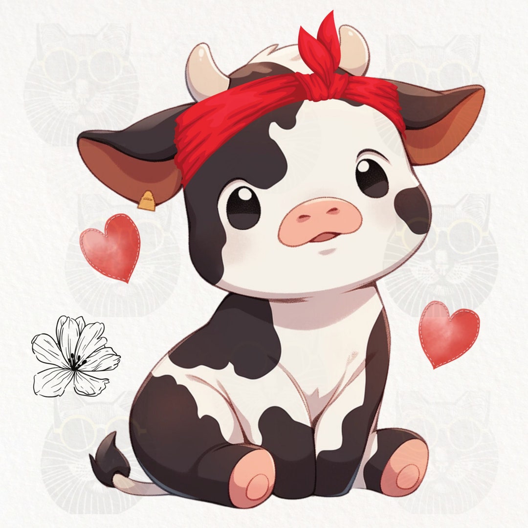 Cute Cow With Hearts PNG, Princess Cow Png, Cute Cow Png, Sublimation ...