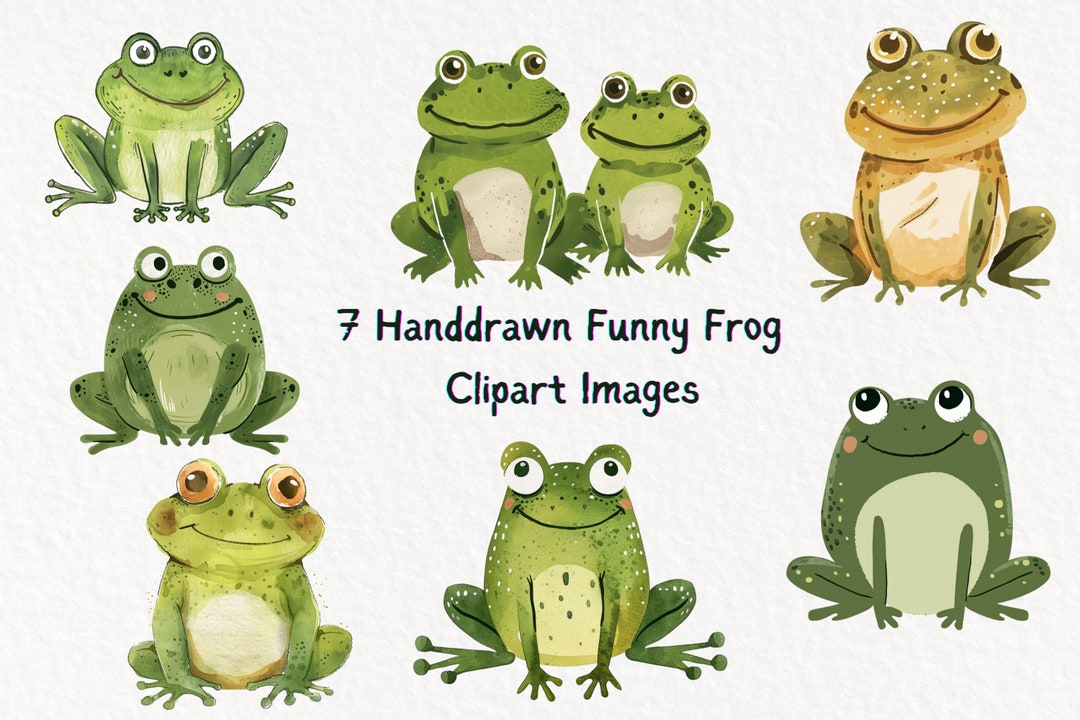 Cute Watercolor Frogs, Frog Clipart, Frog Pngs, Frog Sublimation, Frog ...