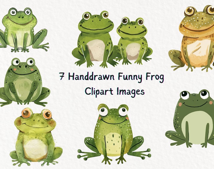 Funny Jumping Frog Clipart, Cute Cartoon Frog PNG, Printable Kids Room ...