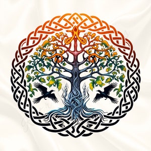 Viking Tree of Life Clipart, Colorful Tree Design, Tree of Life Logo ...