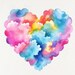Rainbow Cloud Heart Clipart, Love Heart Clipart, Handpainted ...