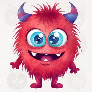 Cute Little Monsters Clipart, Cute Monster Designs- 10 Transparent ...
