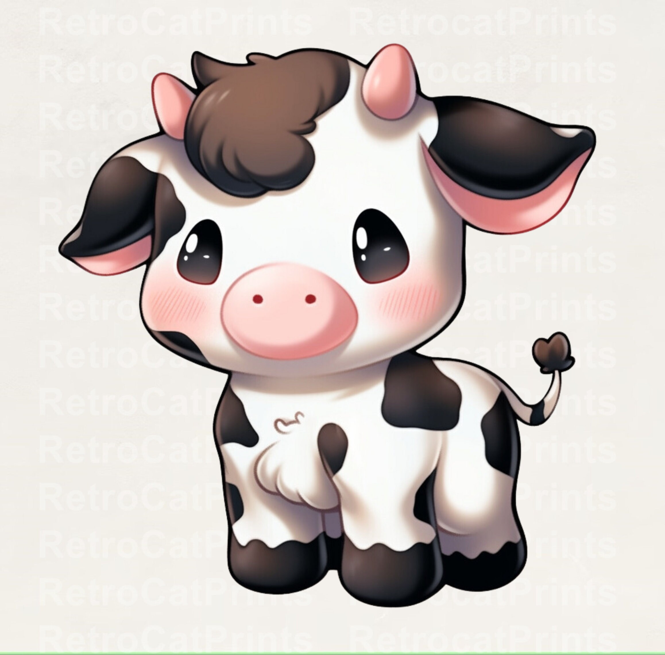 Cow With Flowers Clipart, Farm Animal PNG (digital Design) - Etsy